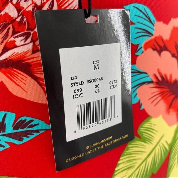 Sunn Lab Swim | Swim | Sunn Lab Swim Red Floral Pc Swimsuit Nwt | Poshmark